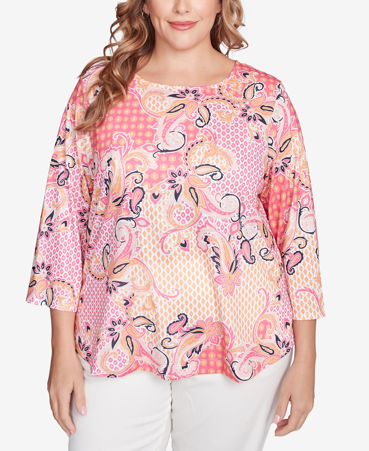 Click here for Ruby Rd. Plus Size Mixed Pattern Sublimation Knit... prices