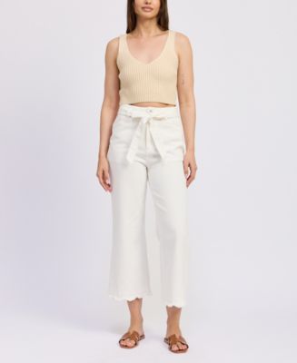 En Saison Women's Courtney Scallop-Hem Pants - Macy's