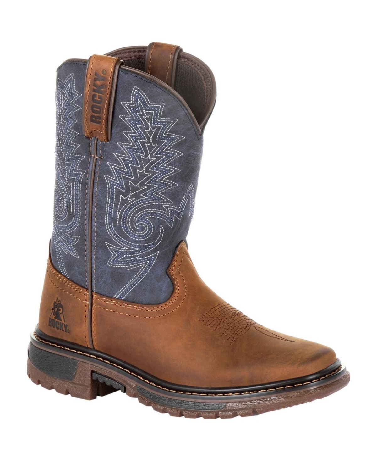 Click here for Rocky Kids Kids Ride Flx Western Boot - Denim brow... prices