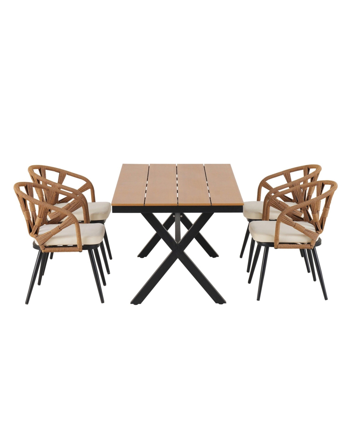 Click here for Mondawe Contemporary Outdoor Set with Pe Rattan Ch... prices