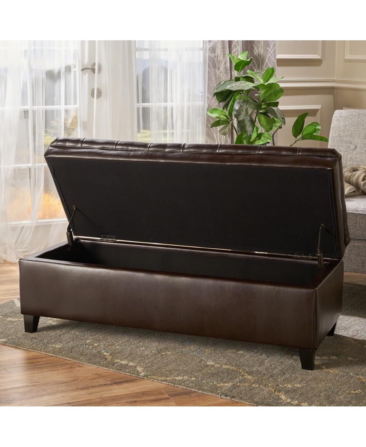 Click here for Pu Leather Storage Bench Classic Tufted Ottoman Mu... prices