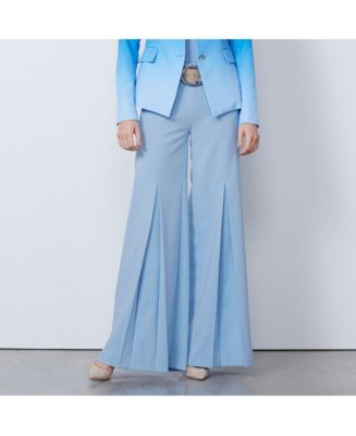 Carlisle Women's Blue Stretch Pleat-Front Pants Bazaar - Macy's