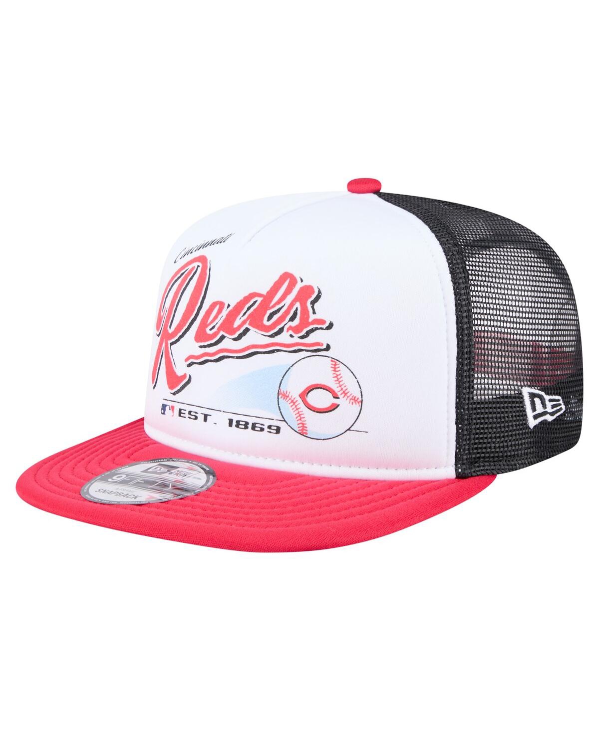Click here for New Era Mens White/Red Cincinnati Reds Retro Scrip... prices