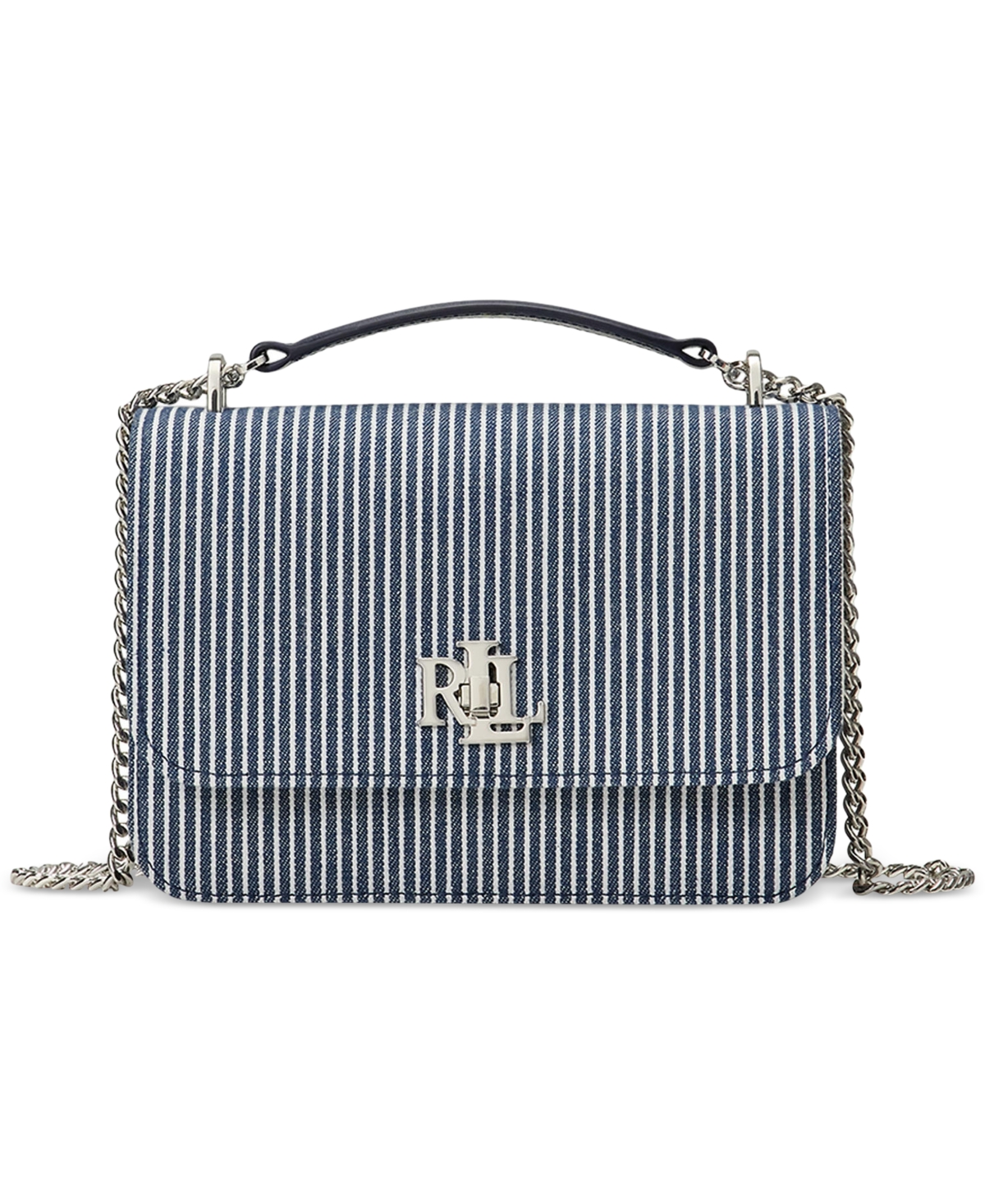 Click here for Lauren Ralph Lauren Striped Canvas Small Sophee Ba... prices