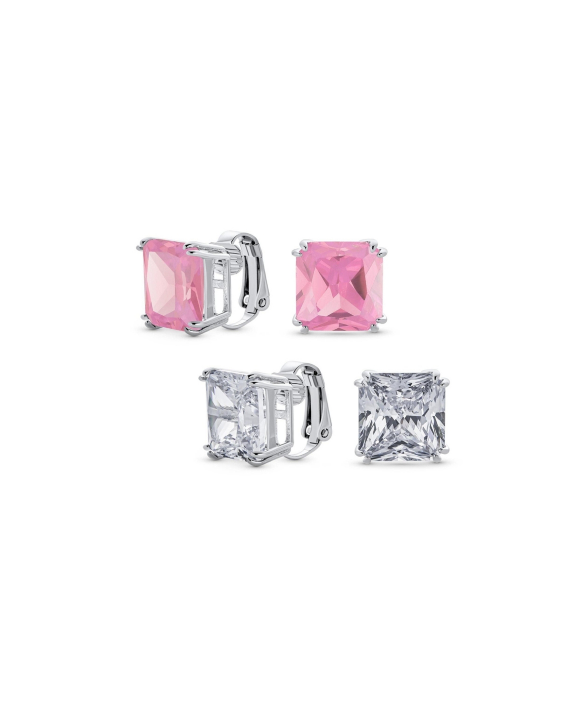Click here for Bling Jewelry Set of 2 Large 5CT Square Cz Solitai... prices