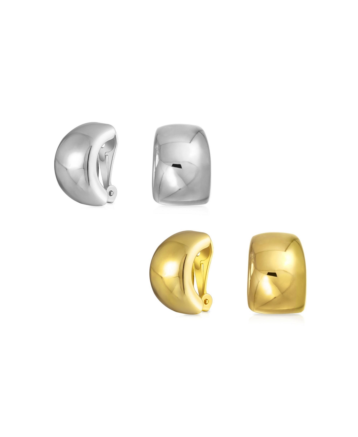 Click here for Bling Jewelry Set of 2 Huggie Shrimp Half Hoop Cli... prices