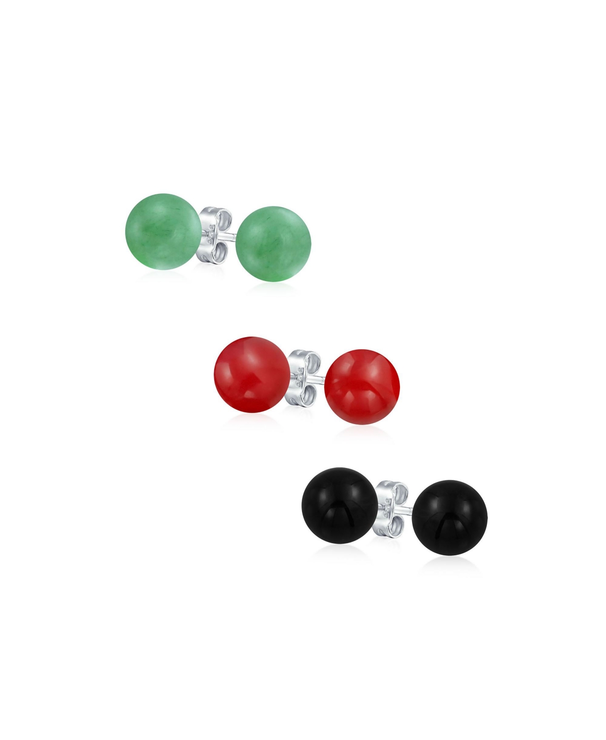 Click here for Bling Jewelry Set of 3 10MM Natural Stones Ball St... prices