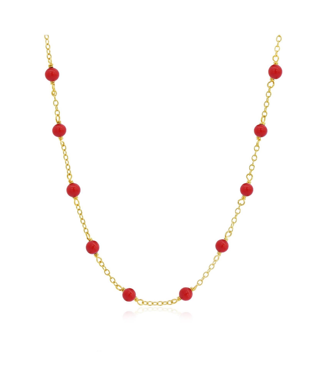 Click here for The Lovery Coral Bead Chain Necklace 14K Gold - Co... prices