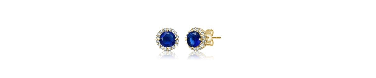 Click here for Elegant Round Stud Earrings with Colored Round Cub... prices