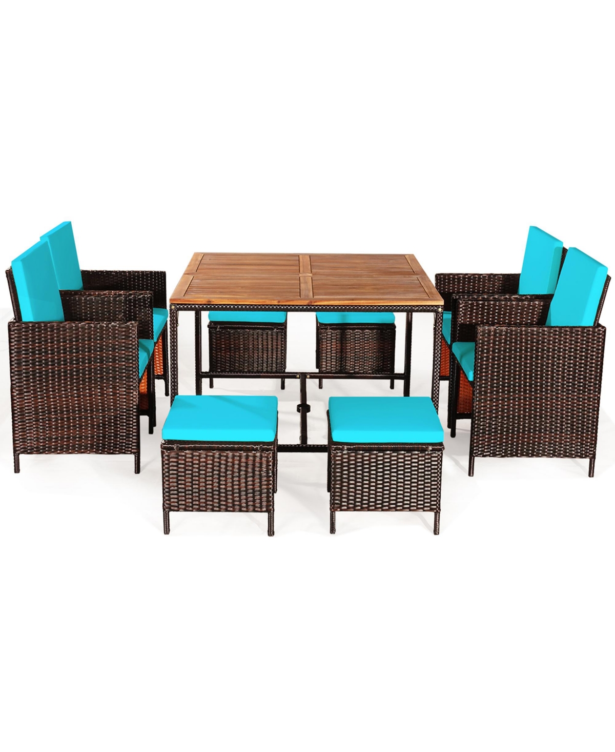 Click here for Gymax 9PCS Rattan Wicker Dining Set Patio Outdoor... prices