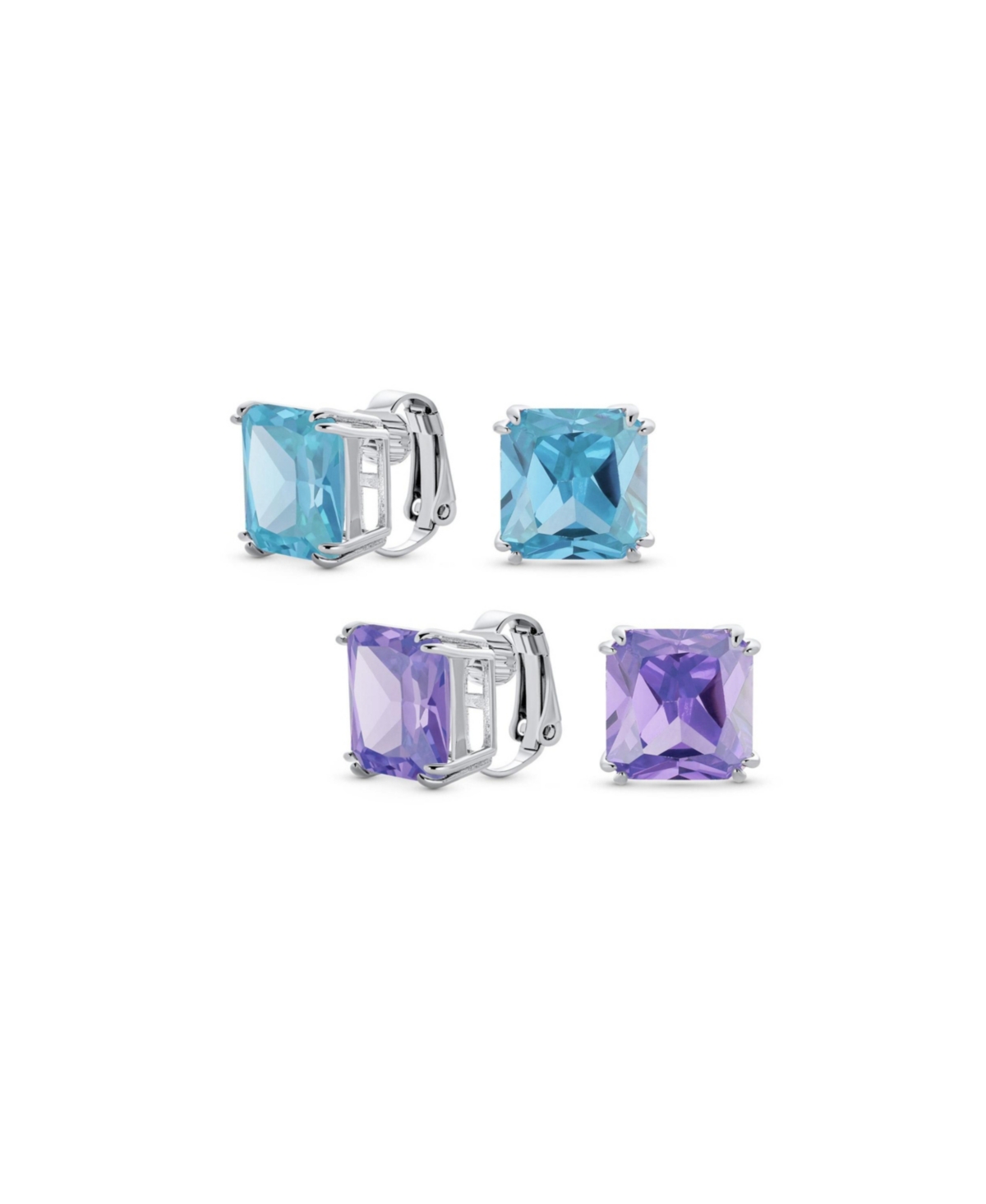 Click here for Bling Jewelry Set of 2 Large 5CT Square Cz Solitai... prices
