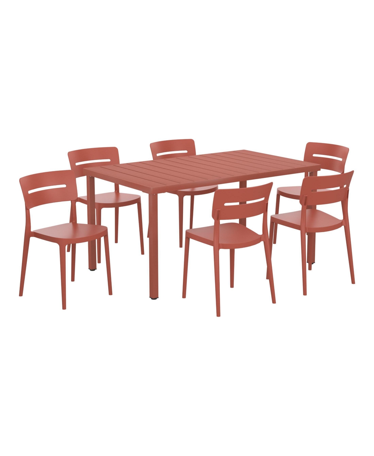 Click here for 7-Piece Outdoor Rectangular Metal Patio Dining Tab... prices