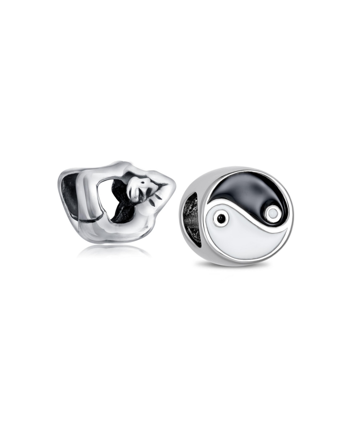 Click here for Bling Jewelry Set of 2 Black White Yin Yang Yogi G... prices