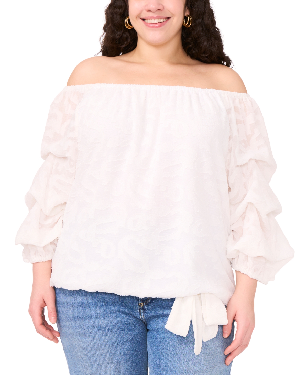 Click here for Vince Camuto Plus Size Textured Off-The-Shoulder B... prices
