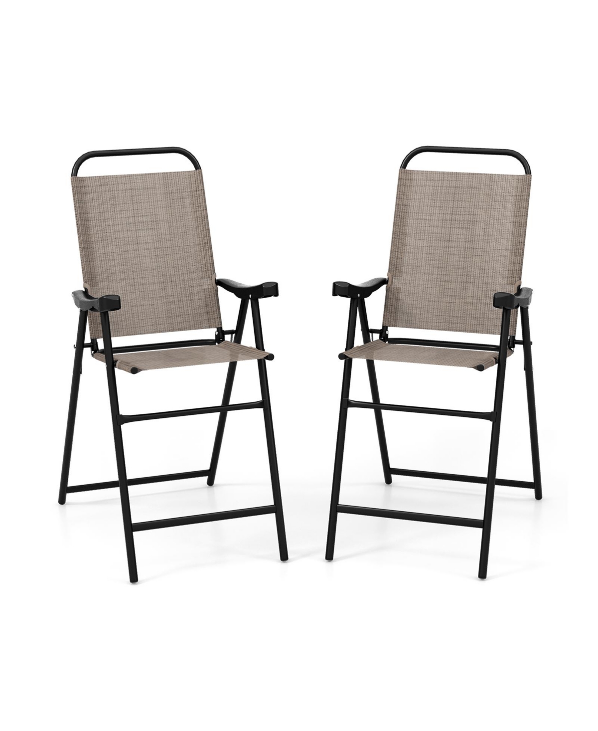 Click here for Patio Folding Bar Stool Set of 2 with Metal Frame... prices