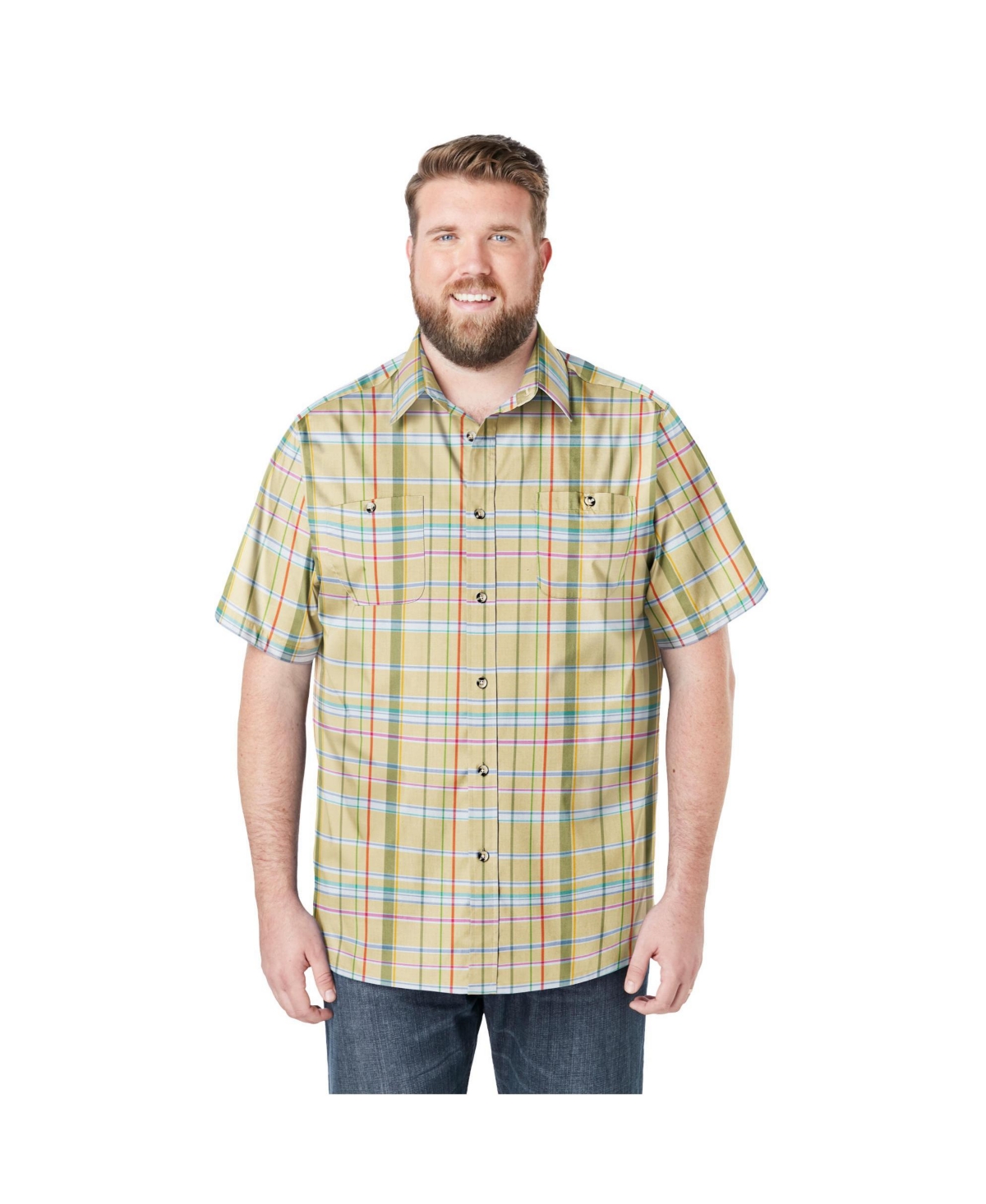Click here for KingSize Big & Tall Check Short-Sleeve Sport Shirt... prices