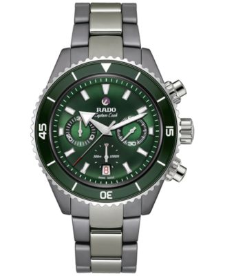 Rado Men's Swiss Automatic Chronograph Silver-Tone High-Tech Ceramic ...