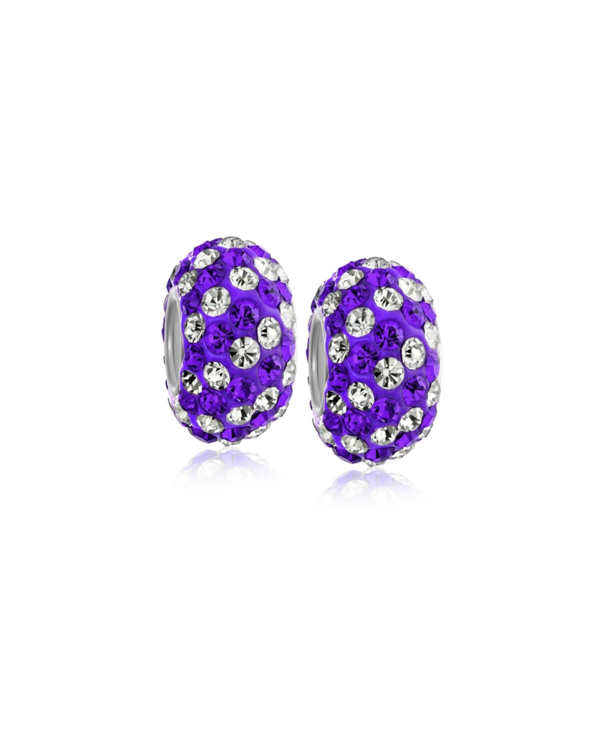 Click here for Bling Jewelry Set of 2 Stripe Pave Crystal Charm B... prices