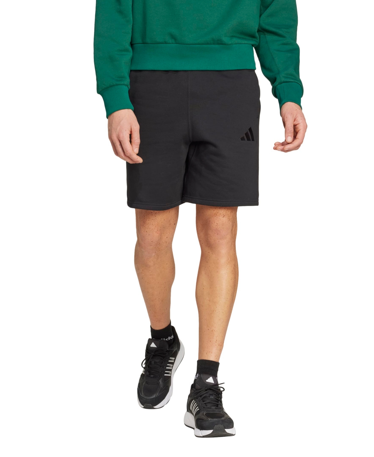 adidas Mens Regular Fit Fleece Shorts - Black
