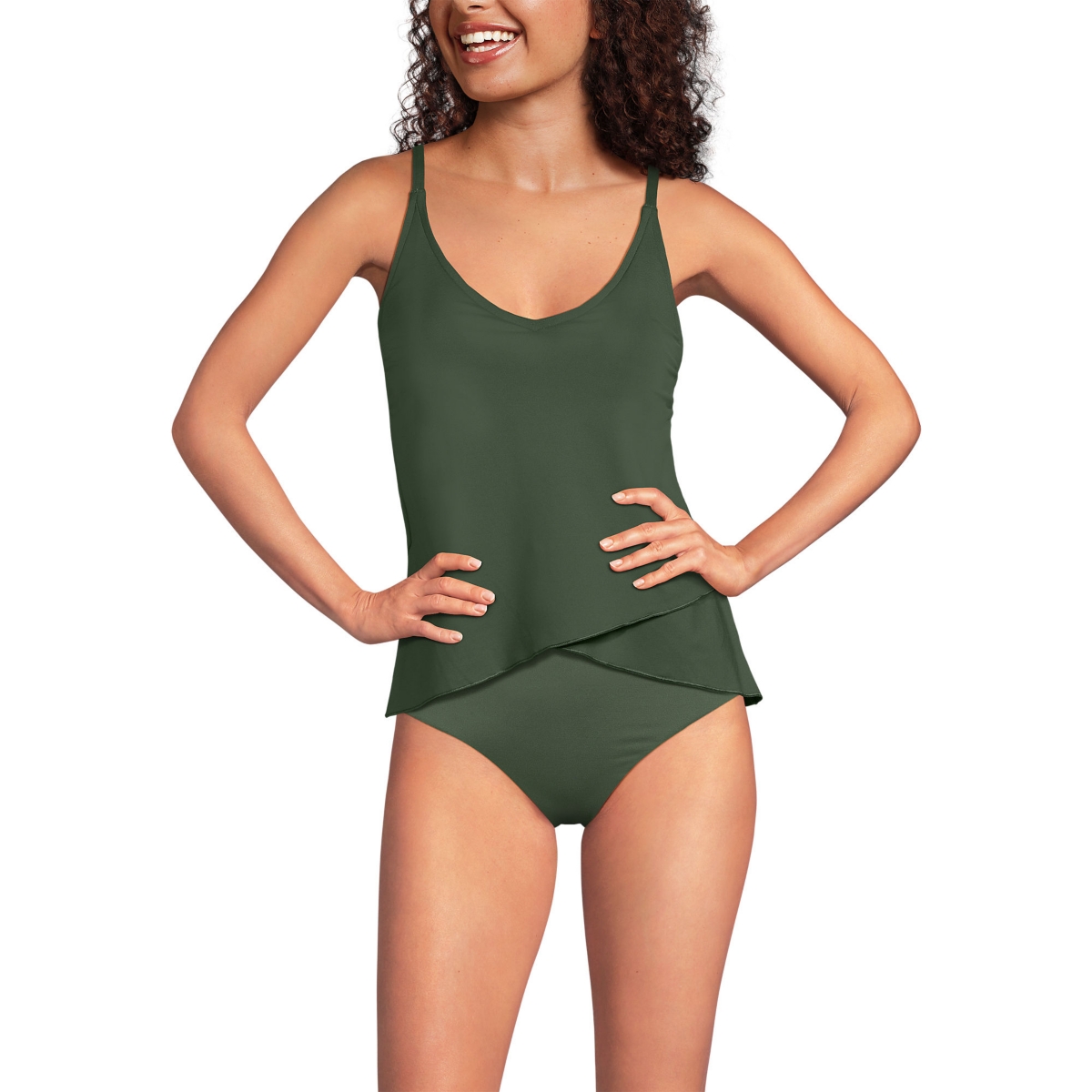 Click here for Lands End Womens Ddd-Cup Tulip Hem Tankini Top - R... prices
