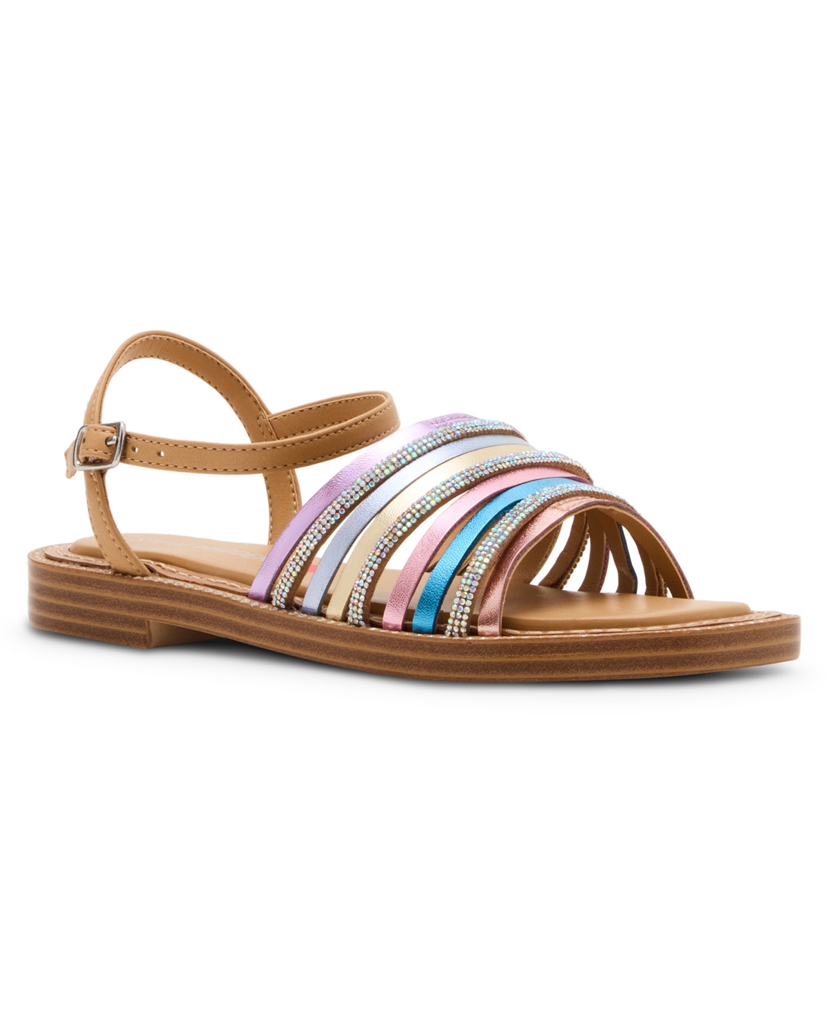 Steve Madden Big Girls J-Playful Strappy Sandals - Pastel multi