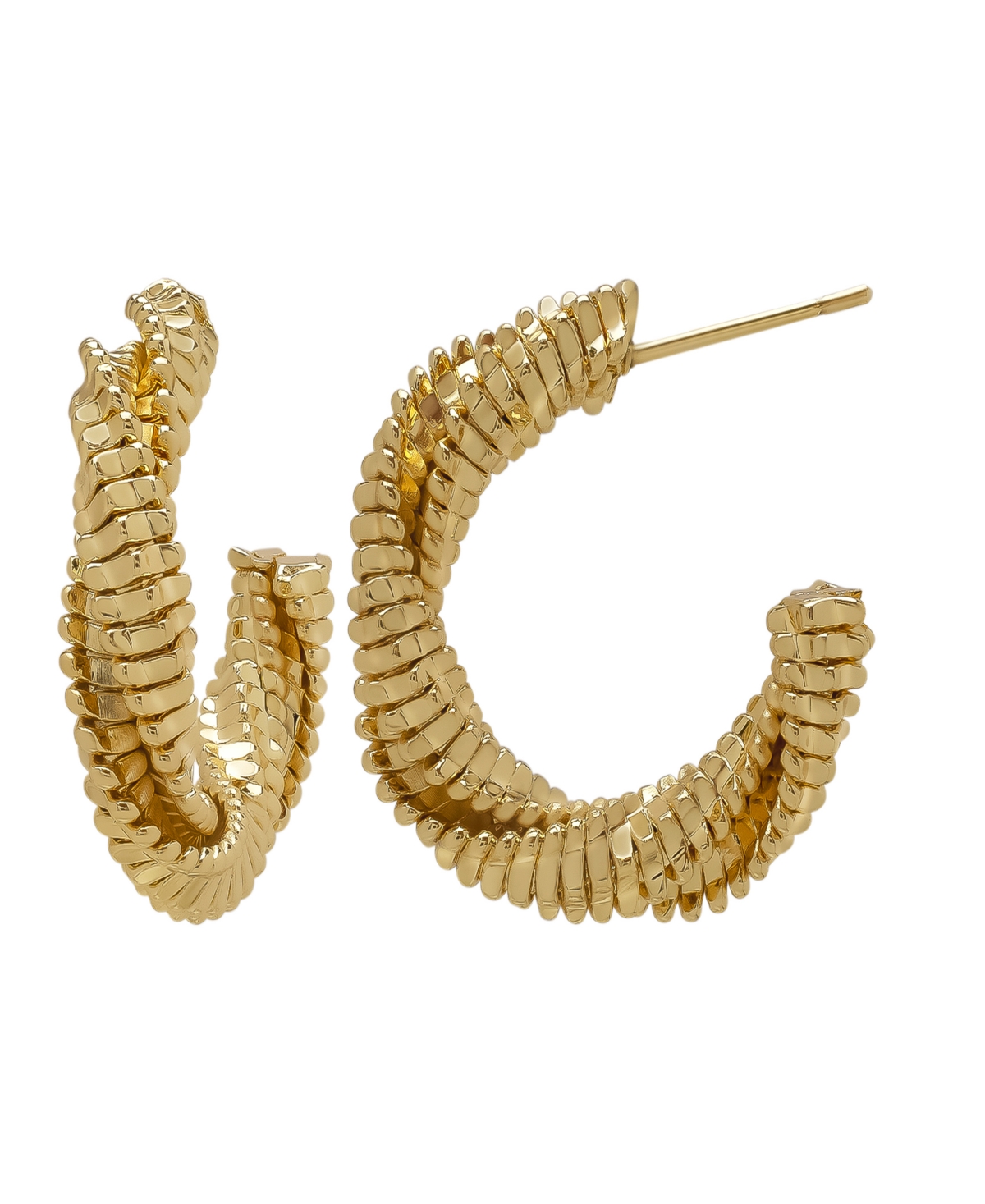 Click here for Macys Braided Style Huggie 14K Gold Plate Earrings... prices