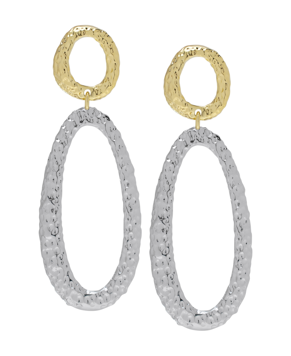 Click here for Macys Womens Oval Drop Stud Earrings - Two-tone prices