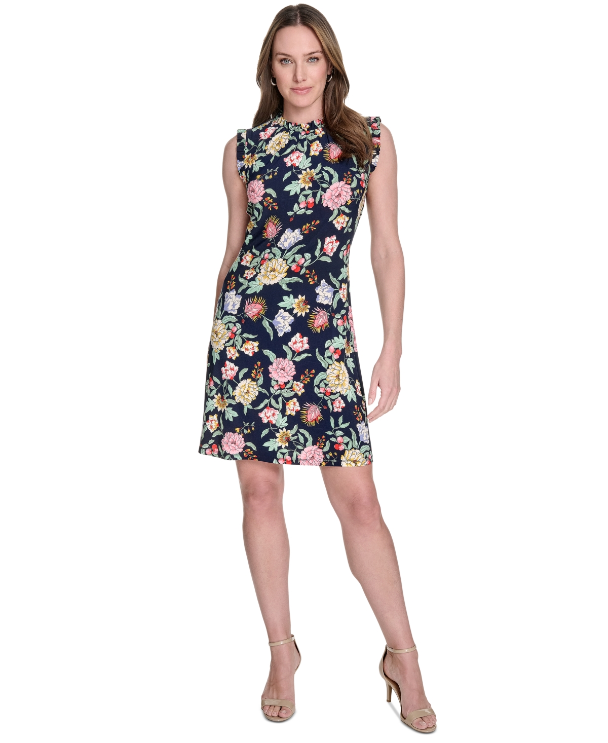 Click here for Tommy Hilfiger Womens Ruffled Floral Jersey Dress... prices