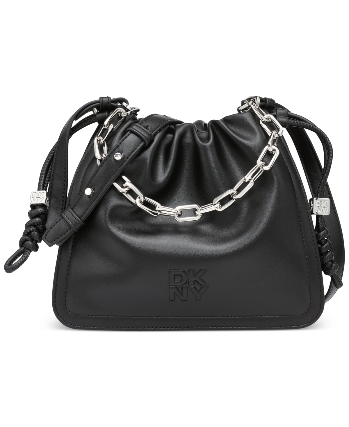 Click here for Dkny Halle Drawstring Crossbody - Black/silver prices