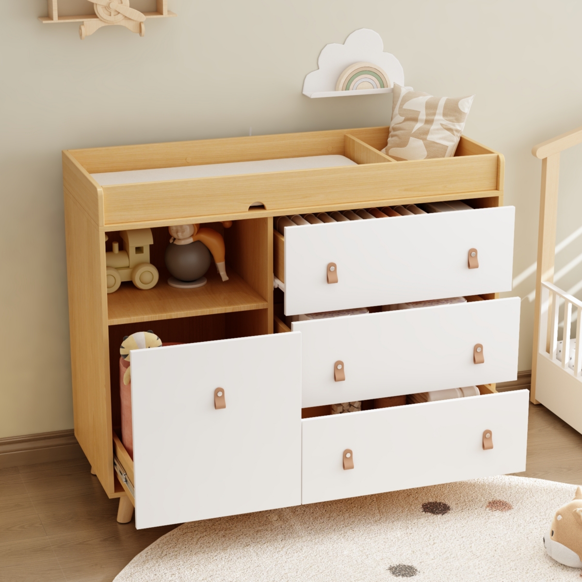 Click here for Diaper table with three drawers  baby changing sta... prices