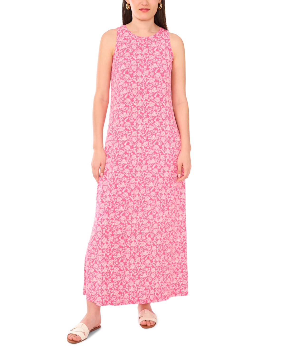 Click here for Vince Camuto Womens Ditsy-Print Sleeveless Maxi Dr... prices
