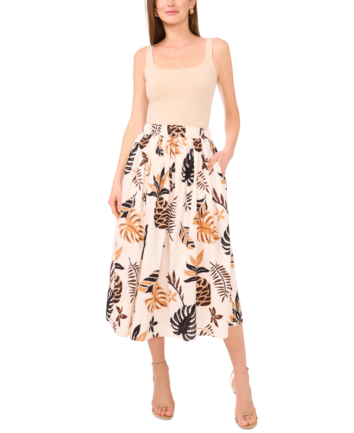 Click here for Vince Camuto Womens Cotton Printed A-Line Pull-On... prices