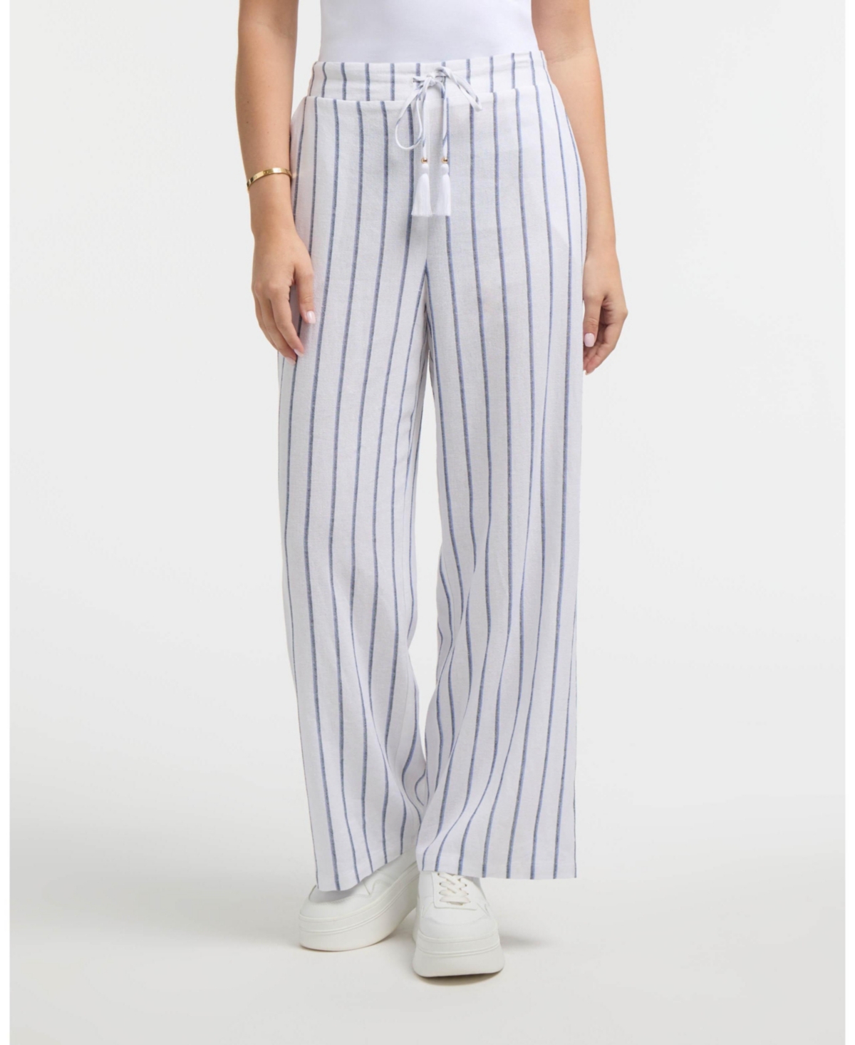 Click here for Ellen Tracy Womens Wide Leg Linen Blend Pant with... prices