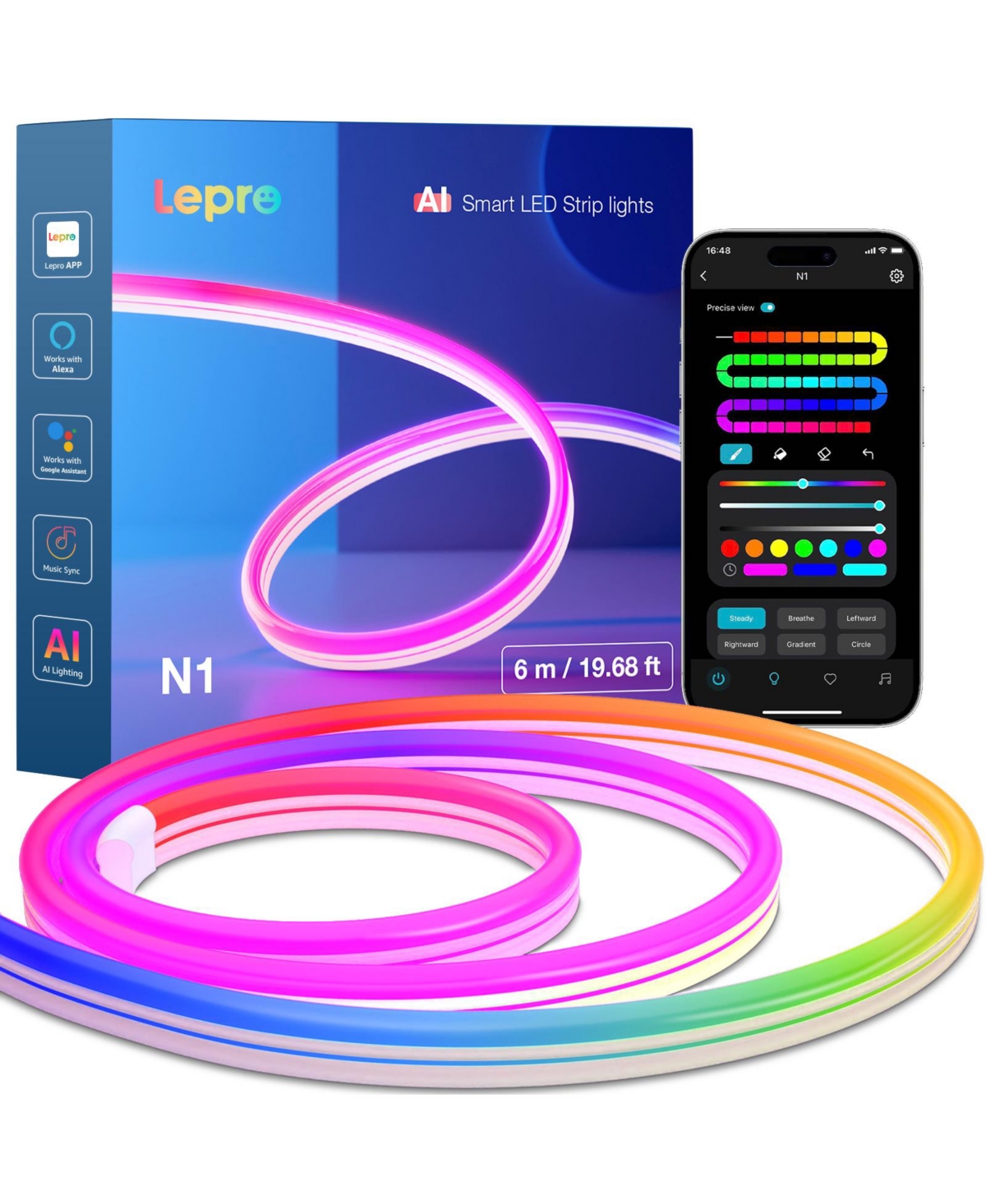 Click here for Lepro N1 Ai Smart Rgb Rope Lights  LightBeats Musi... prices
