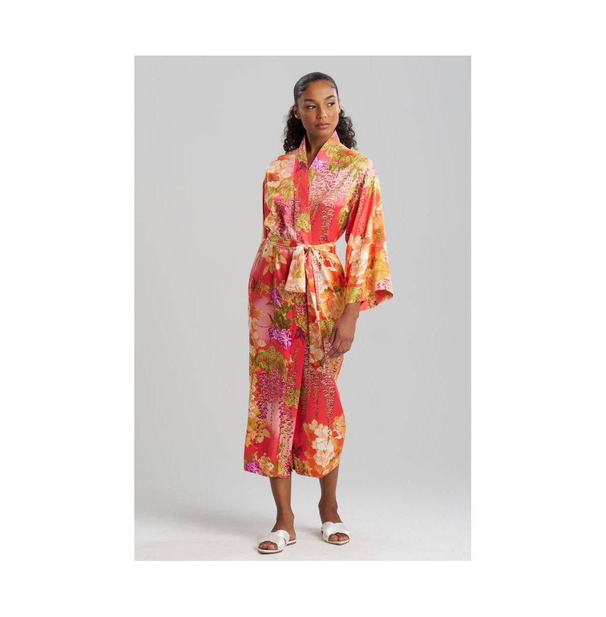 Click here for Natori Womens Wisteria Garden Robe - Pink/coral prices