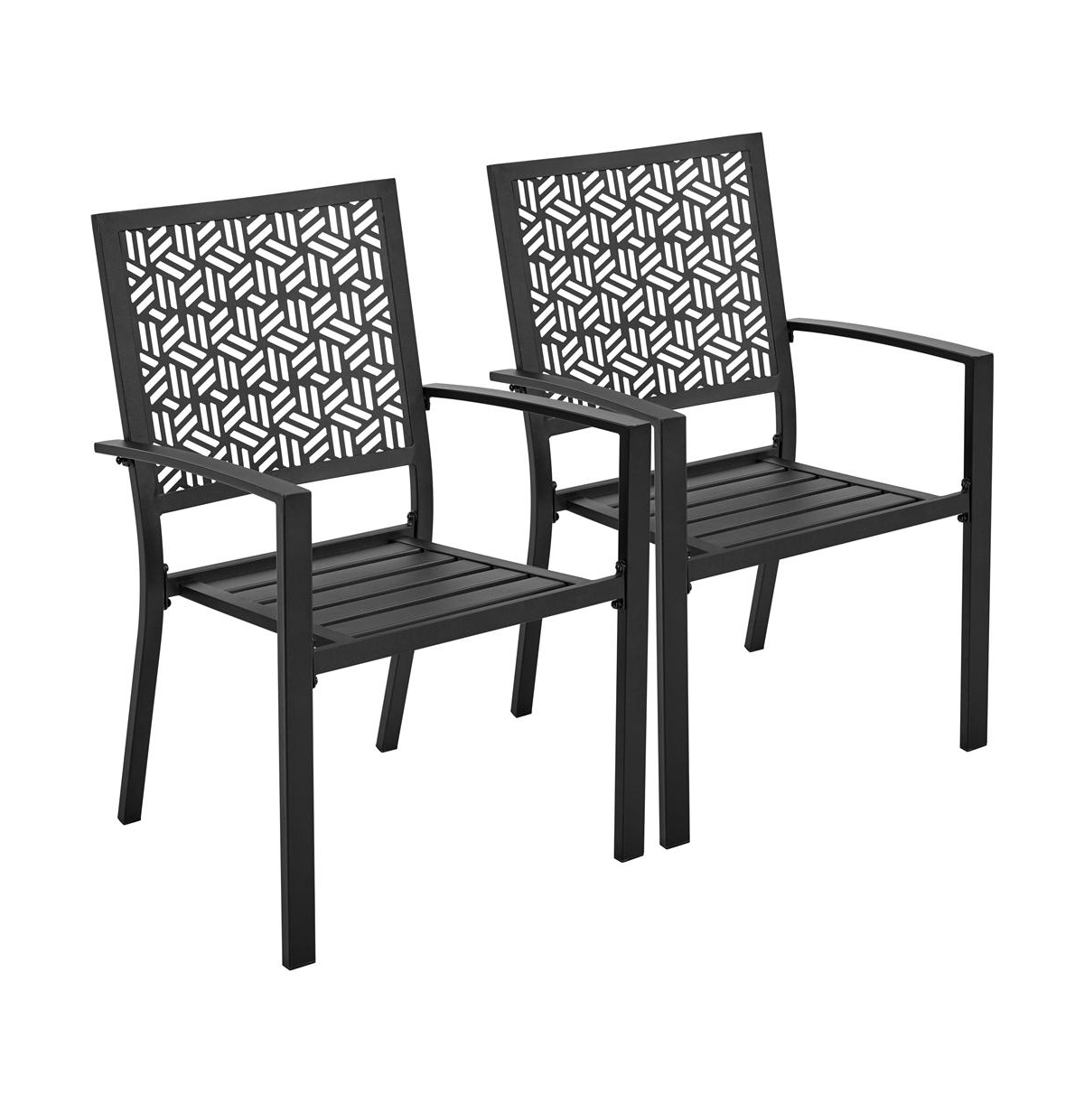 Click here for Yaheetech Set of 2 Outdoor Patio Dining Chairs wit... prices