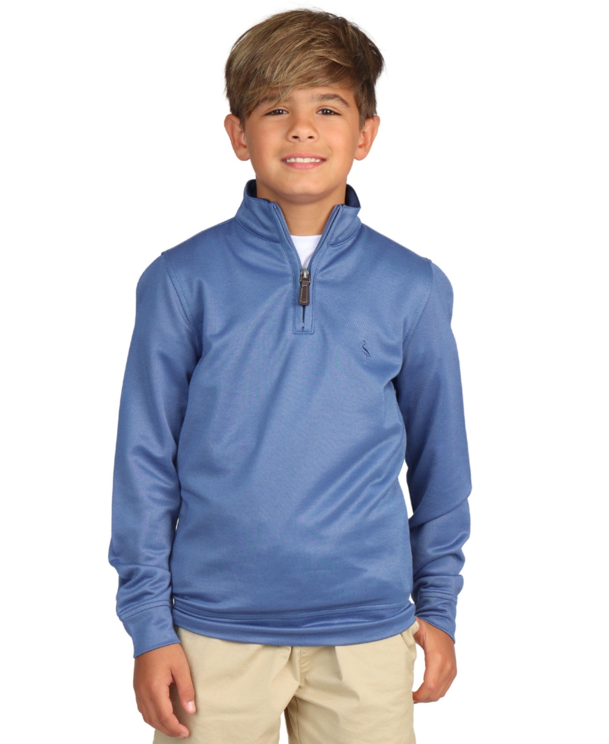 Click here for Tailorbyrd Boys Modal Quarter Zip - Slate blue prices