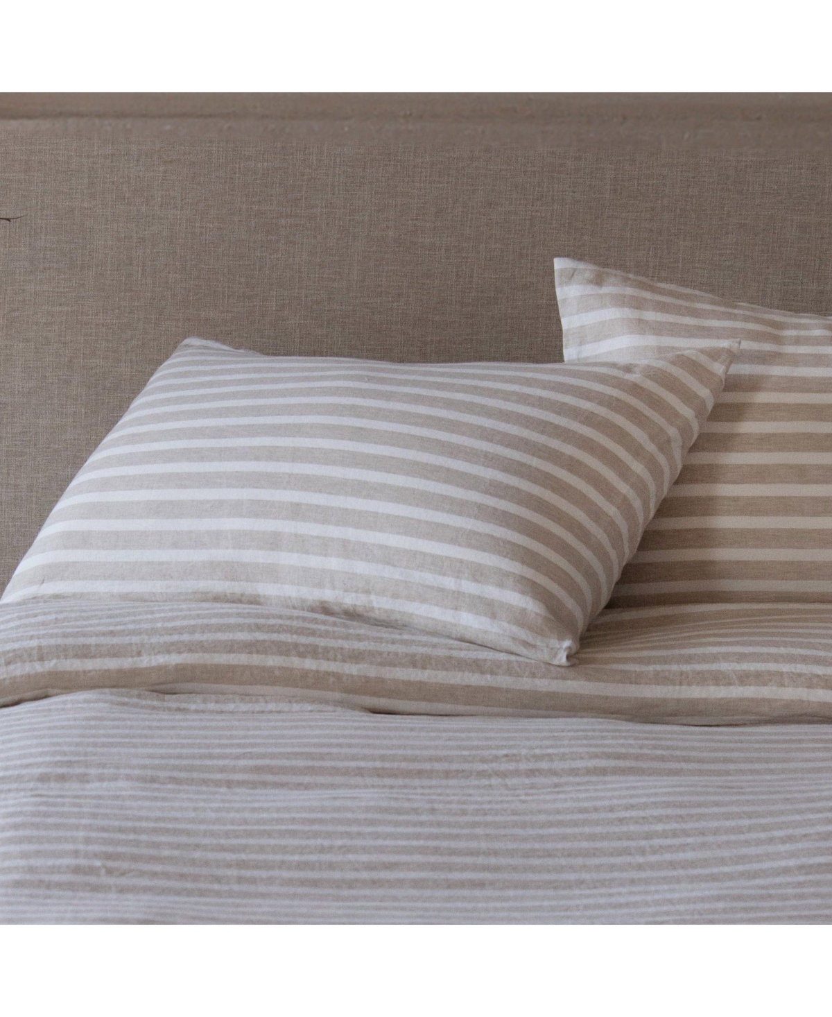 Click here for 100 French Linen Pillowcase Set - King - Putty  cr... prices