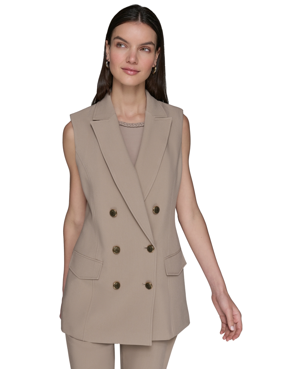 Click here for Karl Lagerfeld Paris Womens Double-Breasted Vest -... prices
