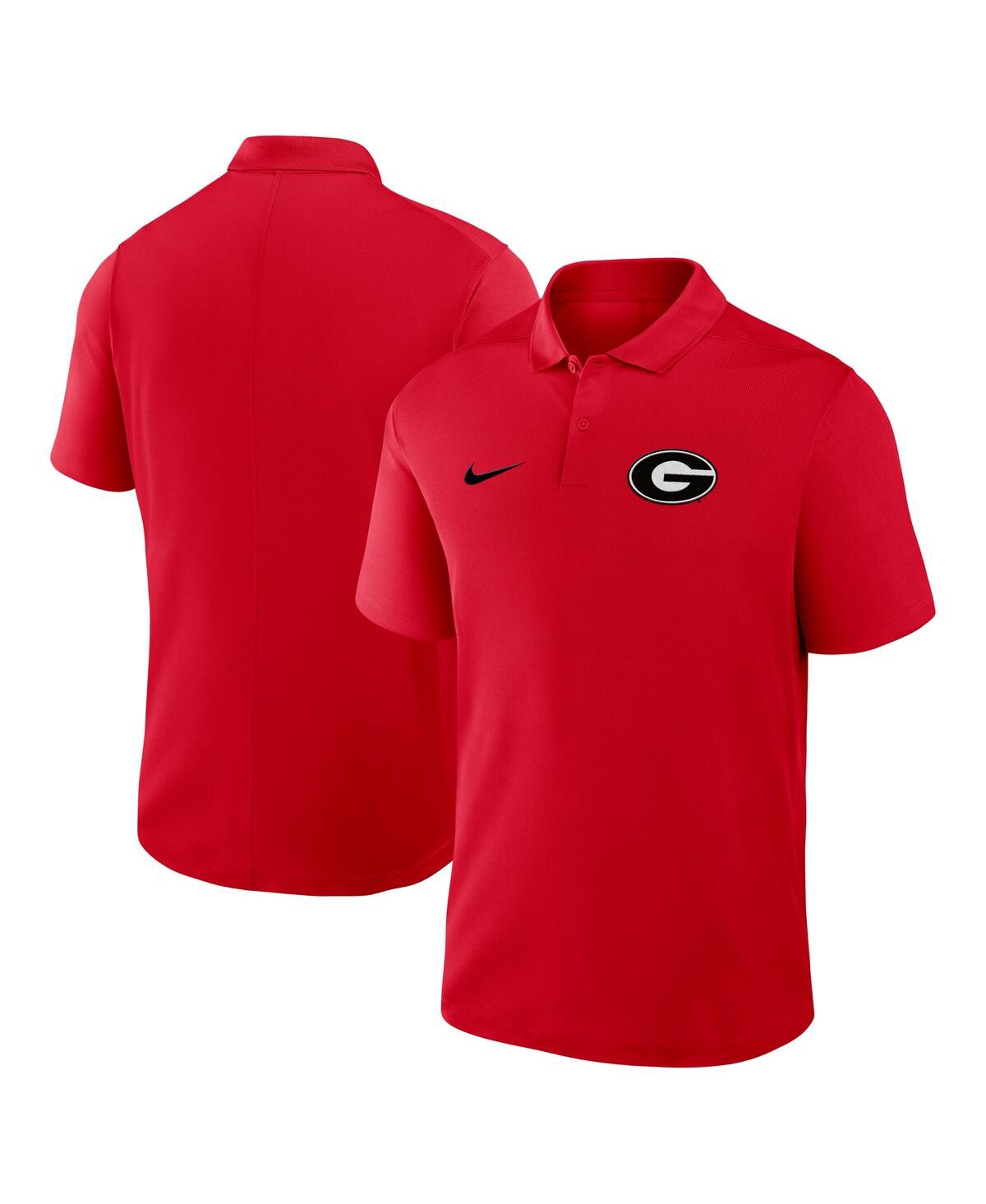 Nike Mens Red Georgia Bulldogs Primetime Victory Primary Logo Performance Polo Shirt - Red