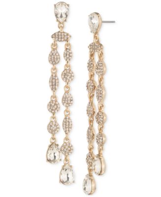 Givenchy Gold-Tone Pavé Cluster & Pear-Shape Crystal Statement Earrings ...