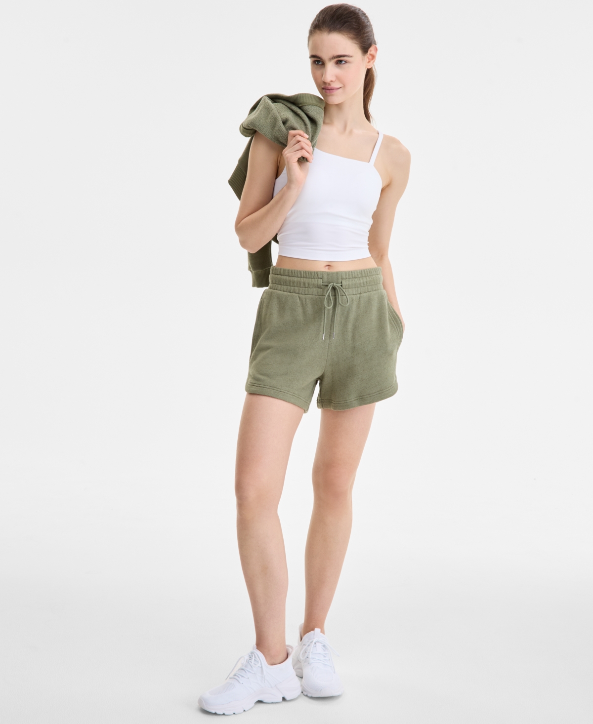 Click here for Id Ideology Womens Drawstring-Waist Dolphin-Hem Sh... prices