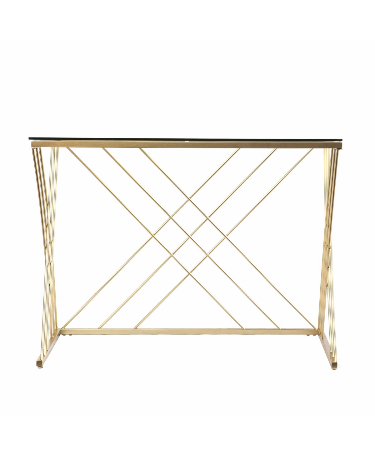 Click here for 40" Clear and Gold Glass Writing Desk - Multi prices