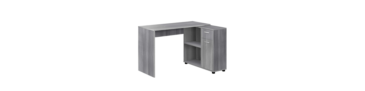 Click here for Modern 34" L-Shape Grey Desk Space-Saving Hom... prices