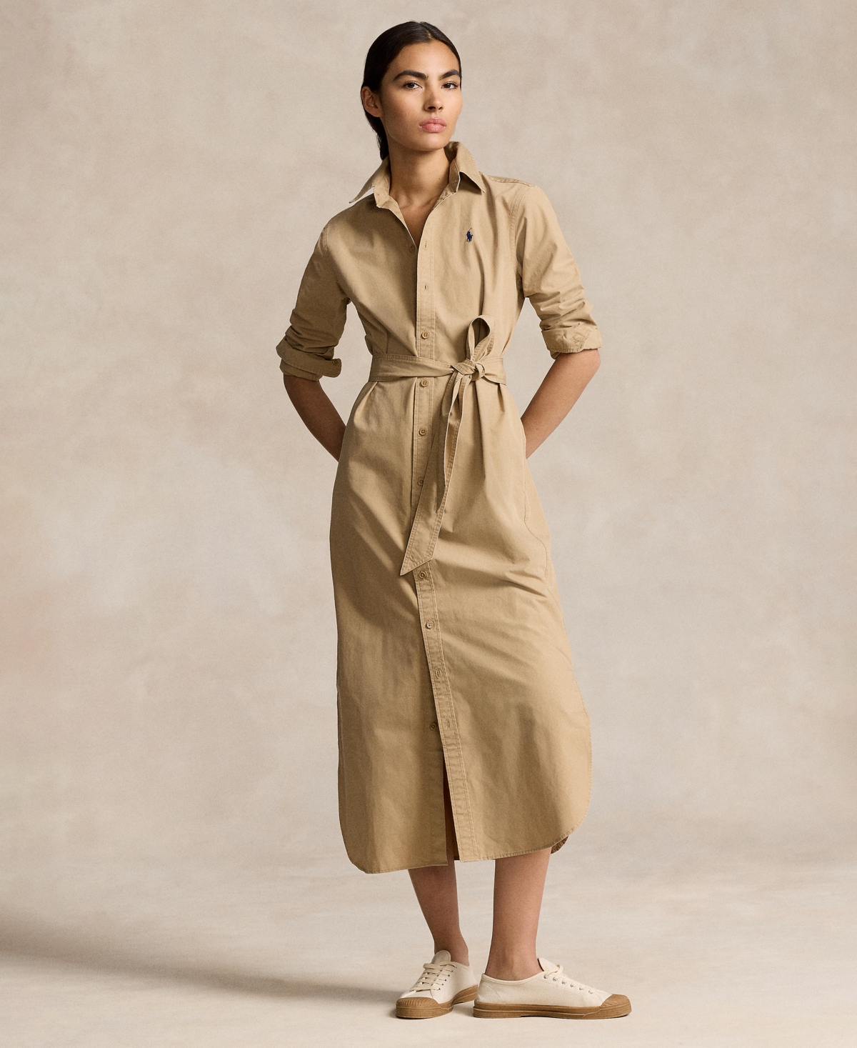 Click here for Polo Ralph Lauren Womens Belted Cotton Midi Shirtd... prices