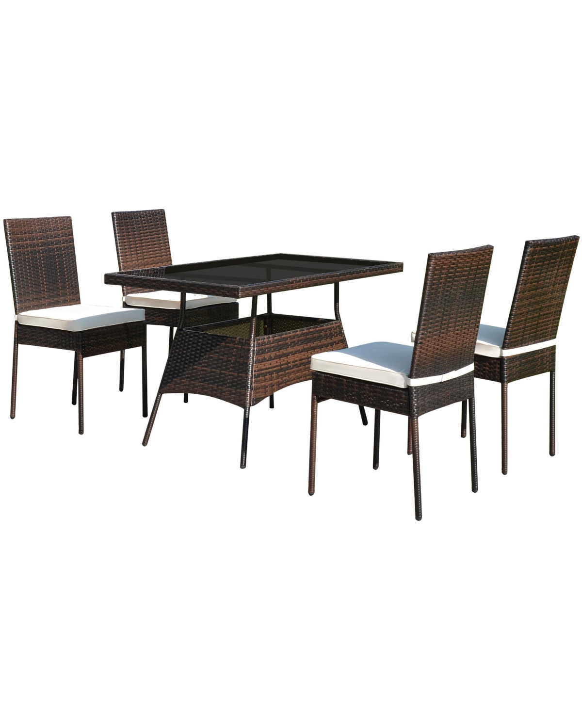 Click here for Gymax 5PCS Rattan Patio Dining Table & Chair Set O... prices