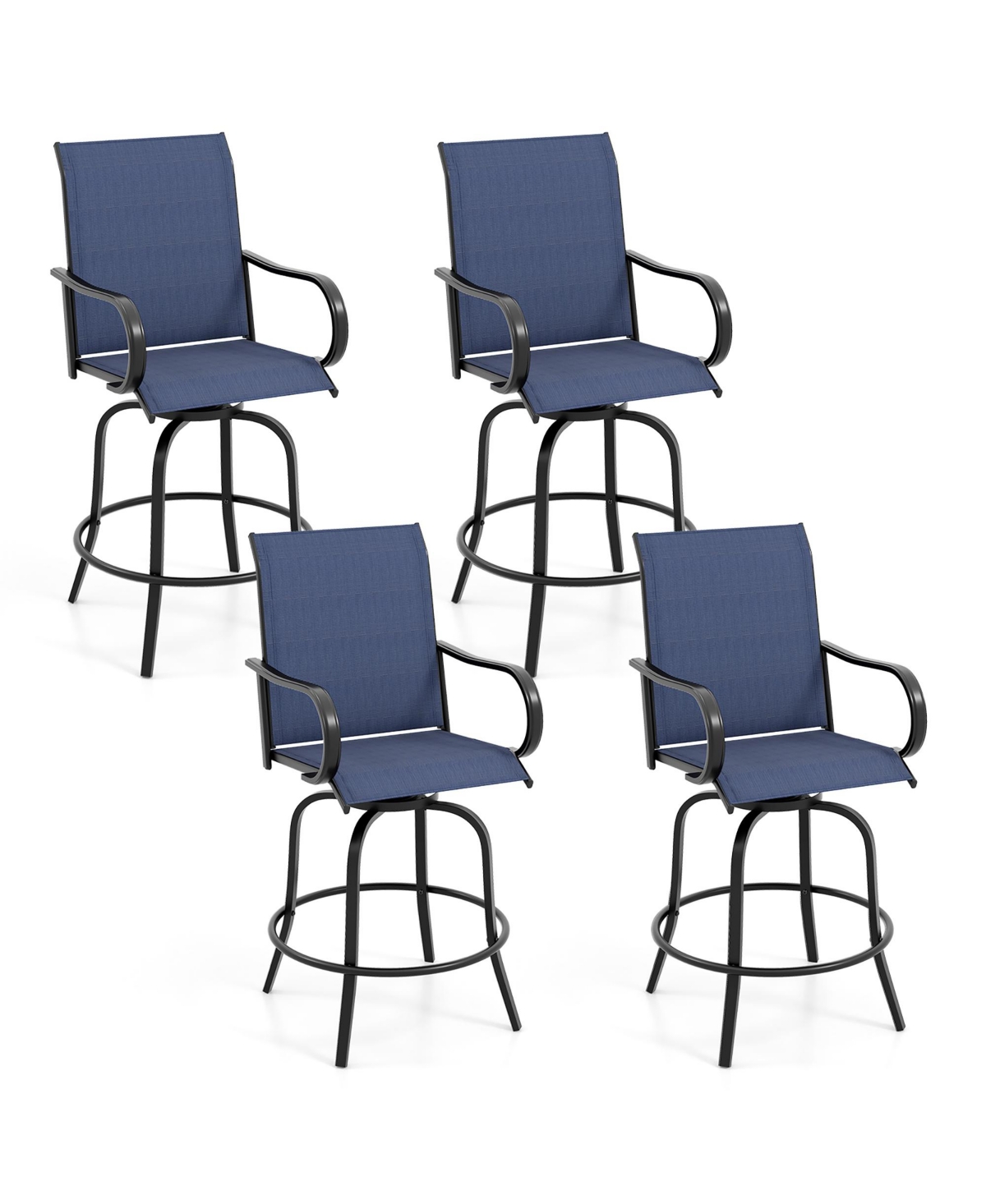Click here for Gymax Outdoor Swivel Bar Stool Set of 4 w/Breathab... prices