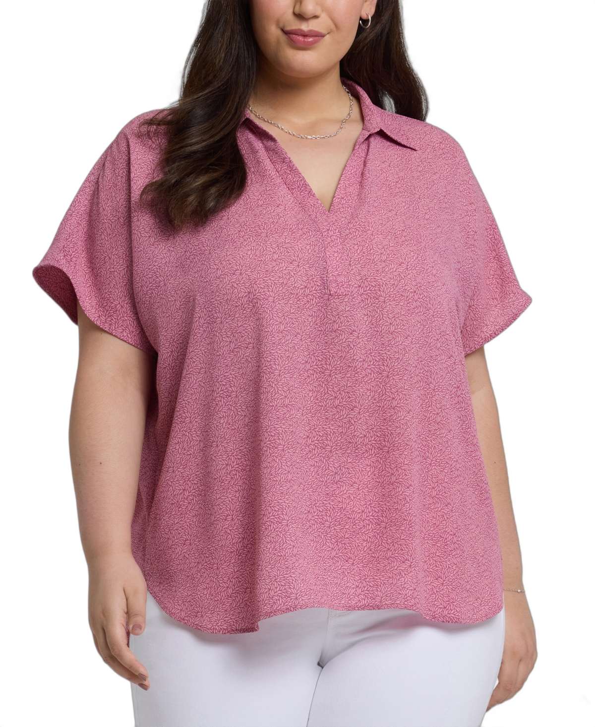 Click here for Nydj Plus Size Becky Short Sleeve Pullover Top - B... prices