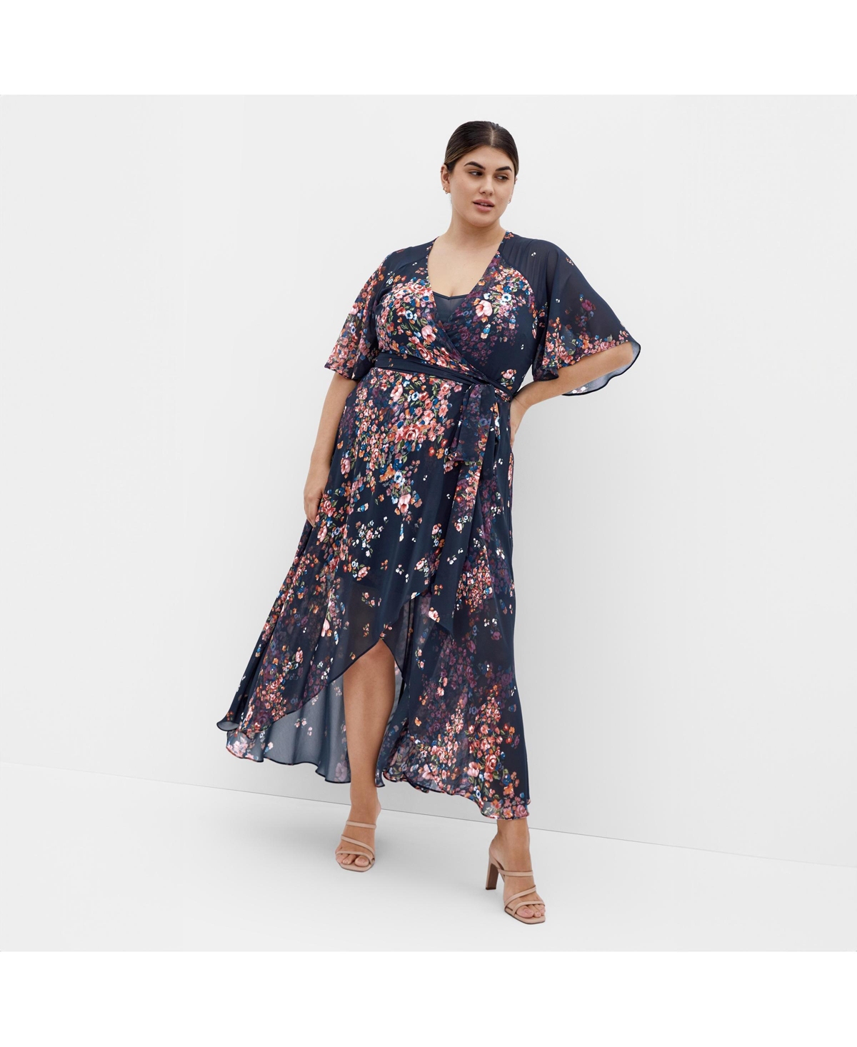 Click here for City Chic Plus Size Lovers Lane Print Dress - Roya... prices