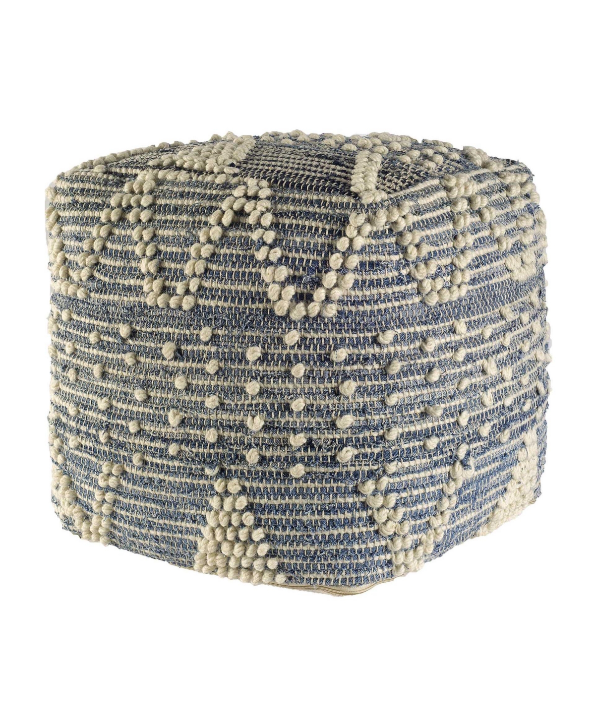 Click here for Soft Denim Square Pouf with Cotton Stitching for L... prices